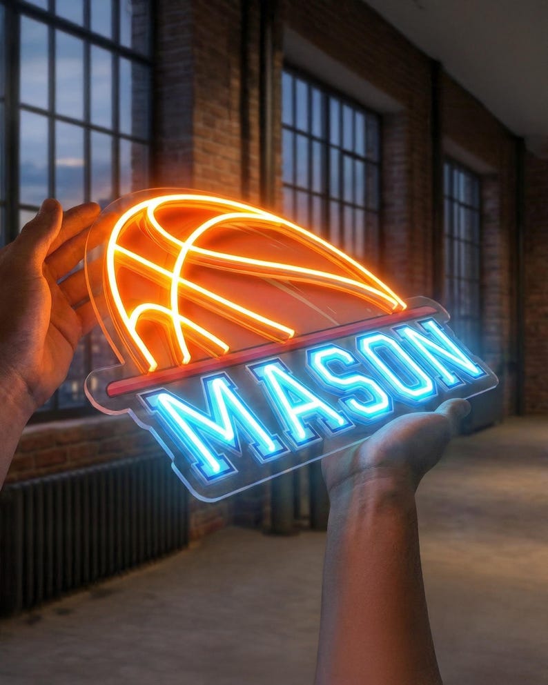 Custom Sports Basketball Name Neon Sign – Personalized LED Neon Light ...