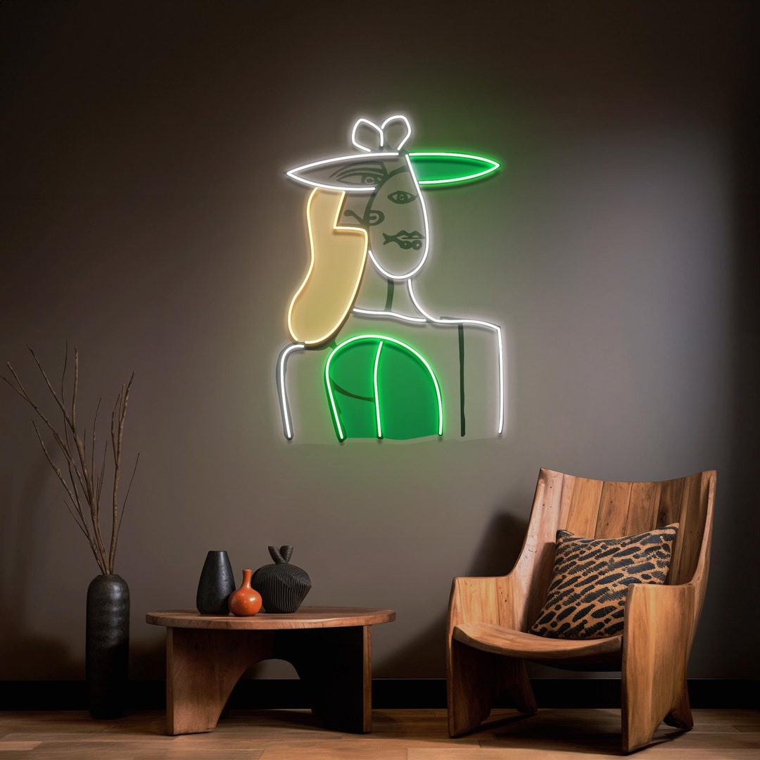 Blond Lady Abstract Art LED Neon Sign Light | Custom LED Wall Art ...