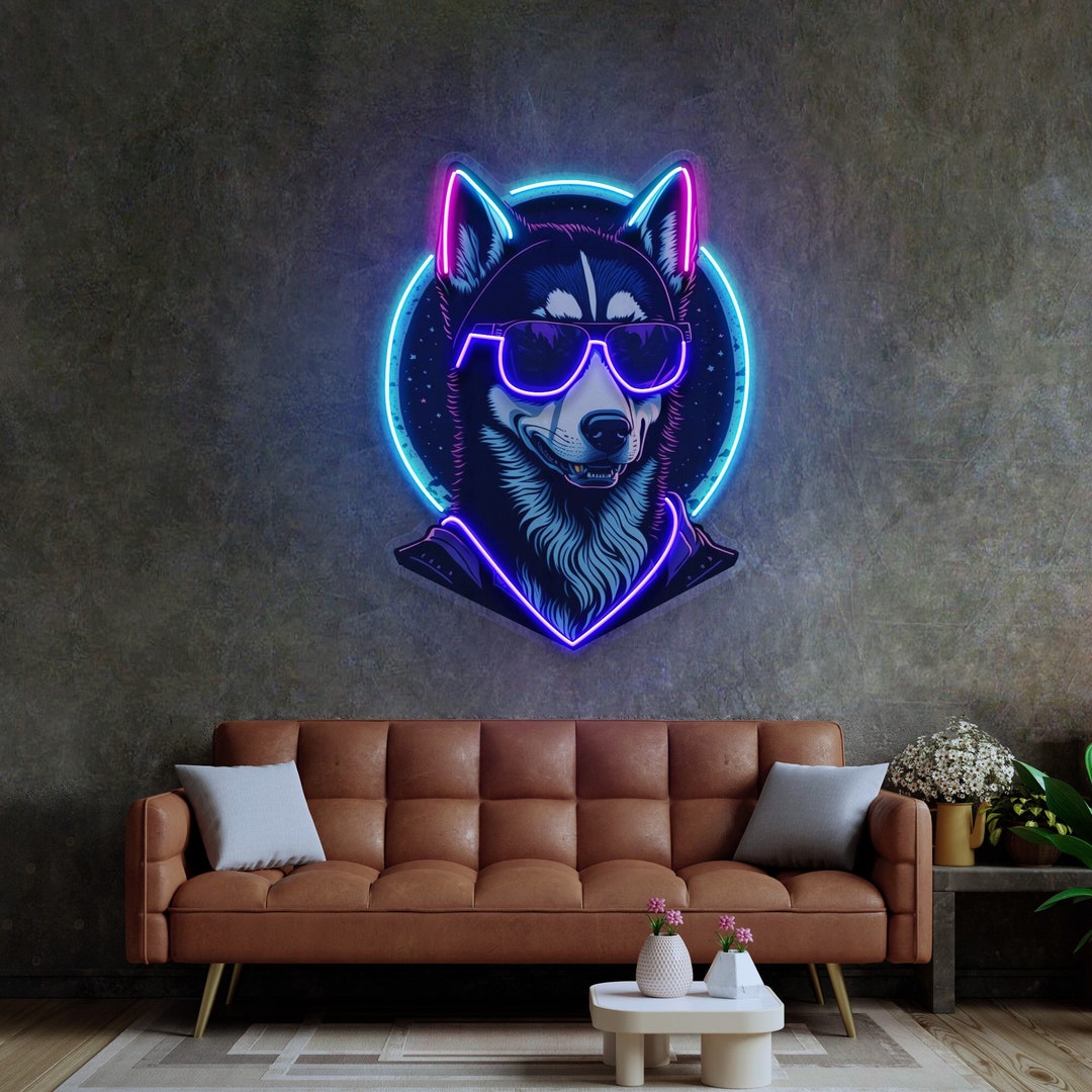 Cool Husky Neon Sign, Custom Neon Sign Logo | Neon Sign | Aesthetic ...