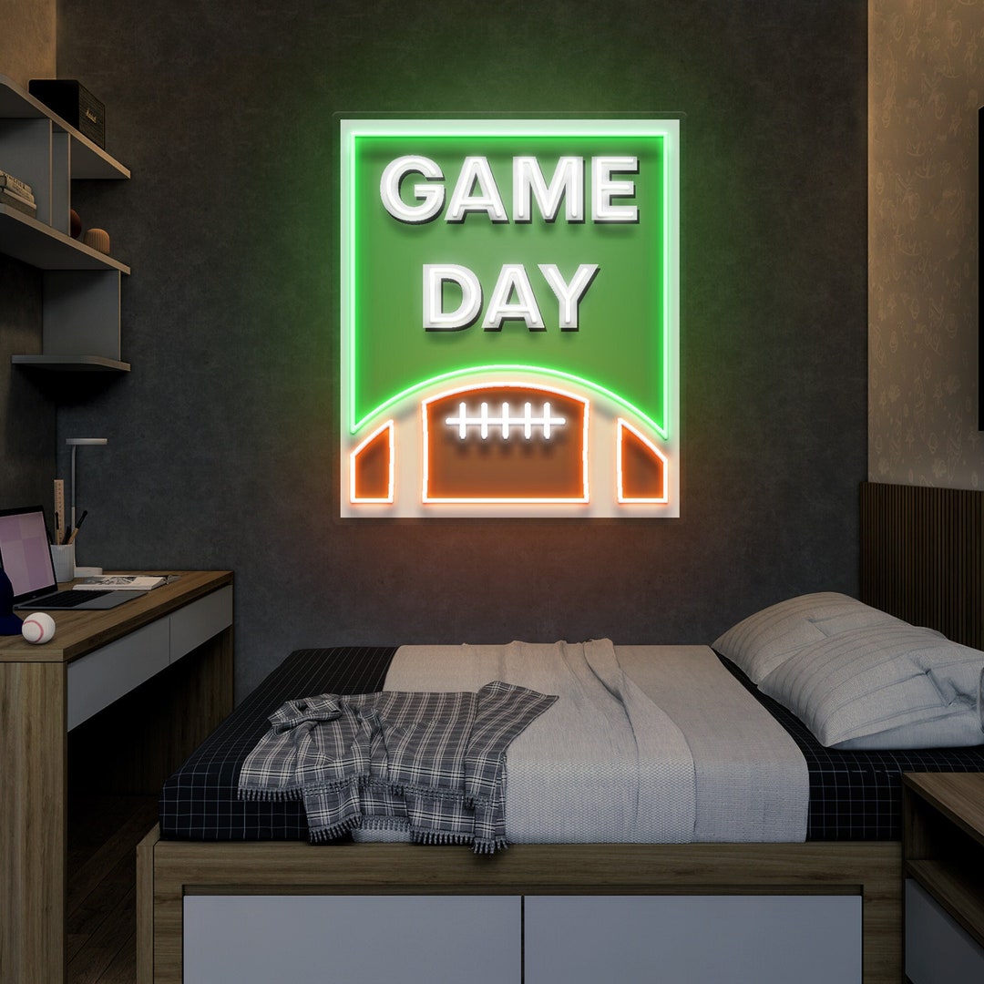 Neon Sign Football, Neon Sign for Game Room, Living Room Wall Decor ...