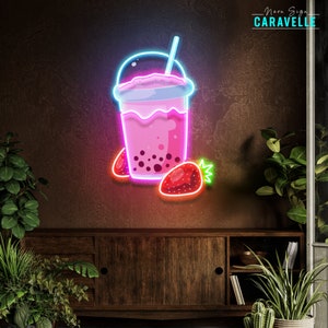 Boba Milk Tea Neon Sign,neon Sign Art, Boba Shop Sign, Bubble Tea Neon ...