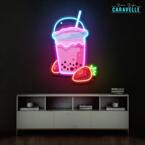 Boba Milk Tea Neon Sign,neon Sign Art, Boba Shop Sign, Bubble Tea Neon ...