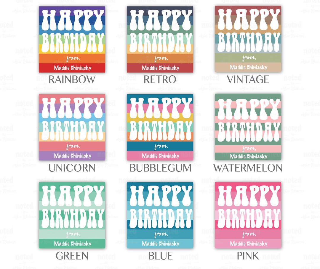 Colorful Birthday Gift Stickers, Happy Birthday Stickers for Presents ...