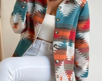 Aztec Shacket Jacket - Etsy