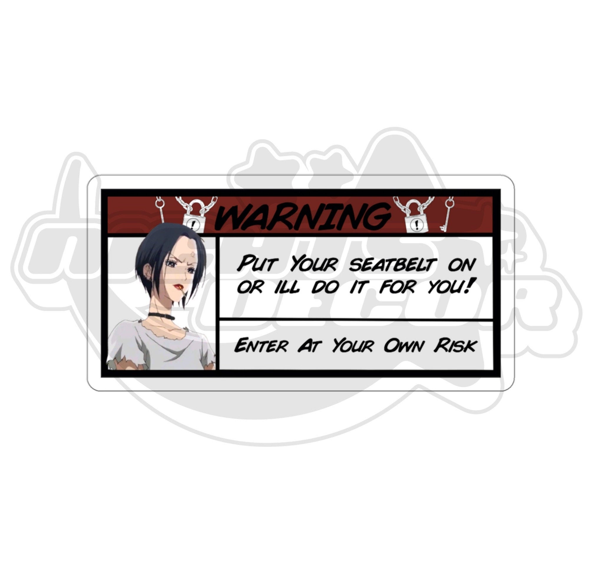 Anime Warning Sticker, Visor Warning Label, Nana Anime Warning Sticker ...