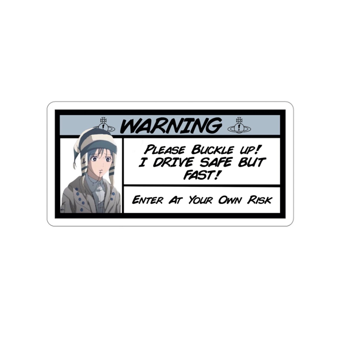 Anime Warning Sticker Visor Warning Label Nana Anime Warning - Etsy