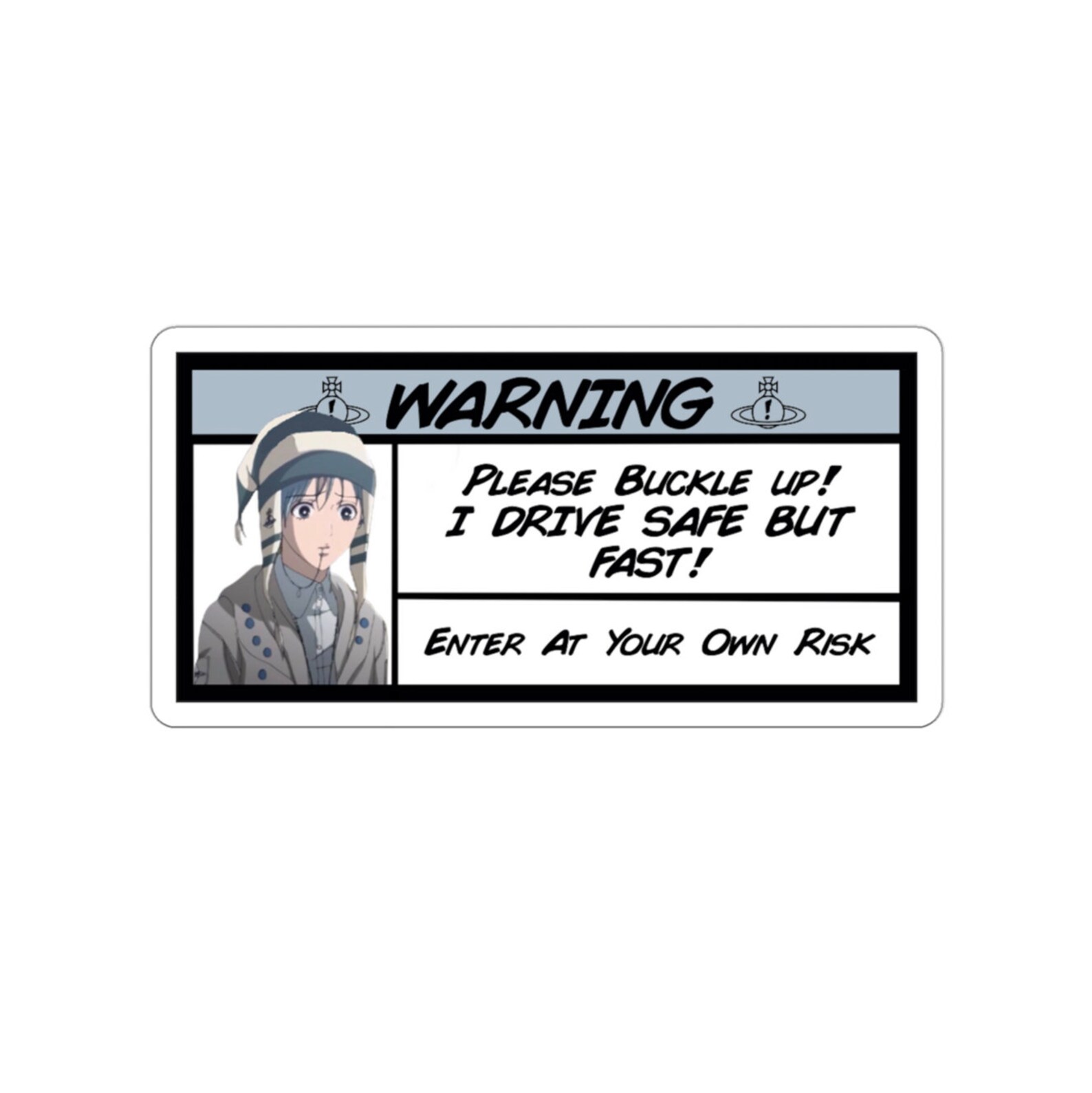 Anime Warning Sticker Visor Warning Label Nana Anime Warning - Etsy
