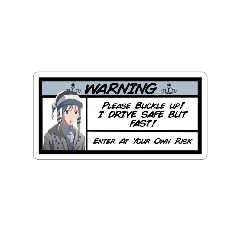Anime Warning Sticker Visor Warning Label Nana Anime Warning - Etsy