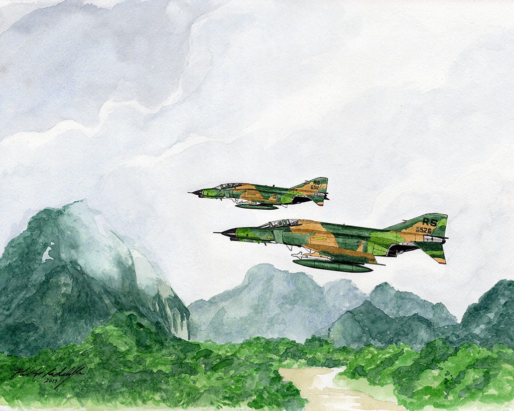 F4 Phantom Painting 8x10 Watercolor - Etsy