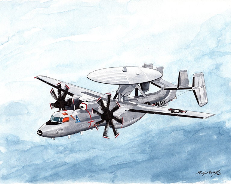 E2 Hawkeye 8x10 Watercolor Painting - Etsy