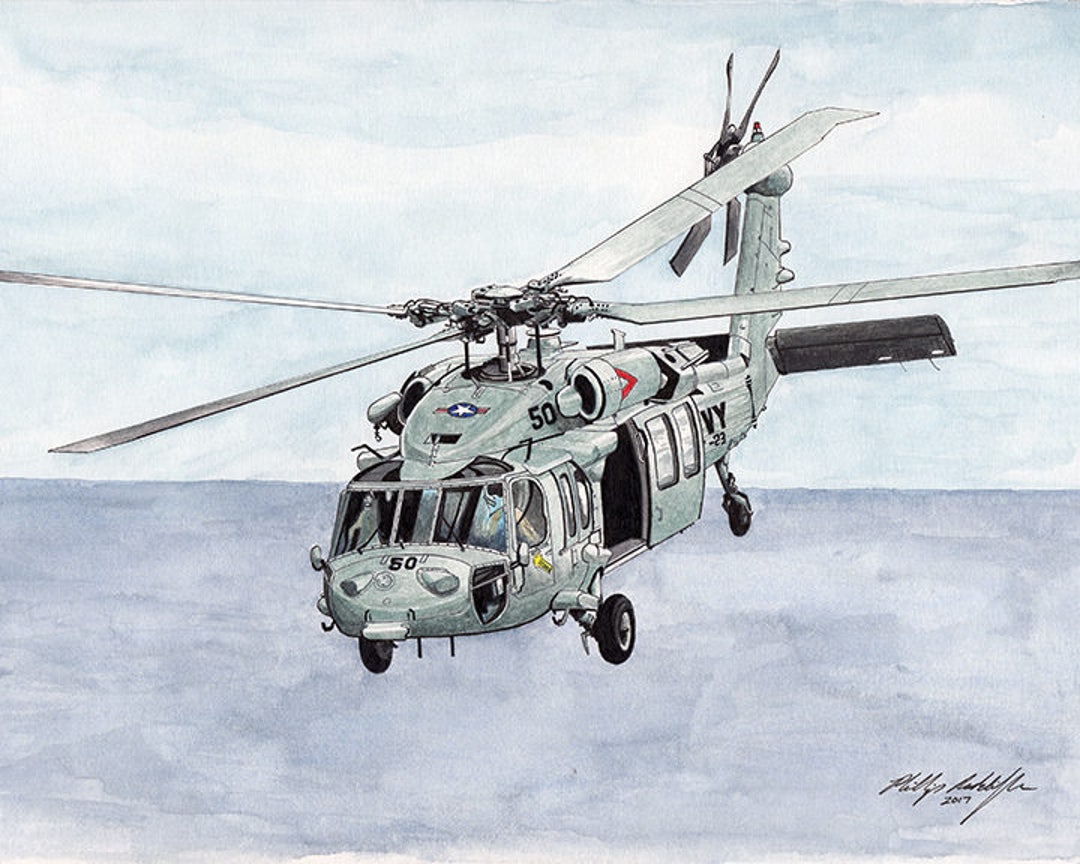 SH-60 Seahawk Painting 8x10 Watercolor US Navy - Etsy