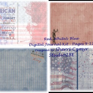 Red, White and Blue Patriotic Digital Journal Kit - Etsy