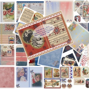 Red, White and Blue Patriotic Digital Journal Kit - Etsy