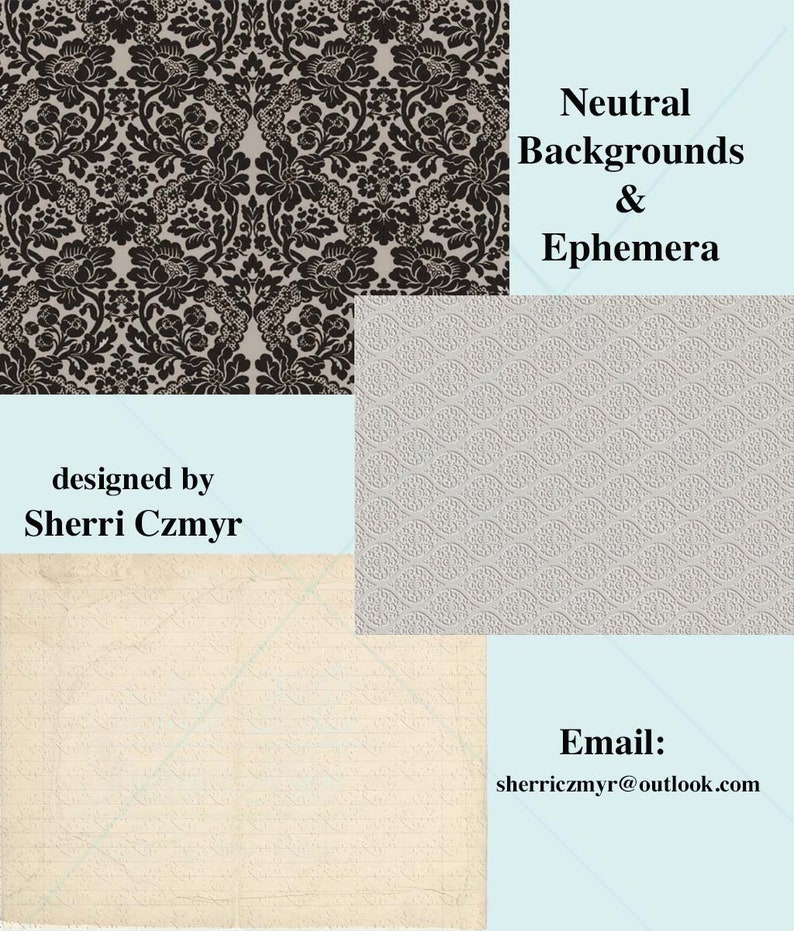 Neutral Backgrounds and Ephemera Digital Journal Kit - Etsy