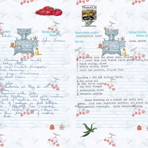 Retro Cookbook - Digital Journal Kit - Etsy