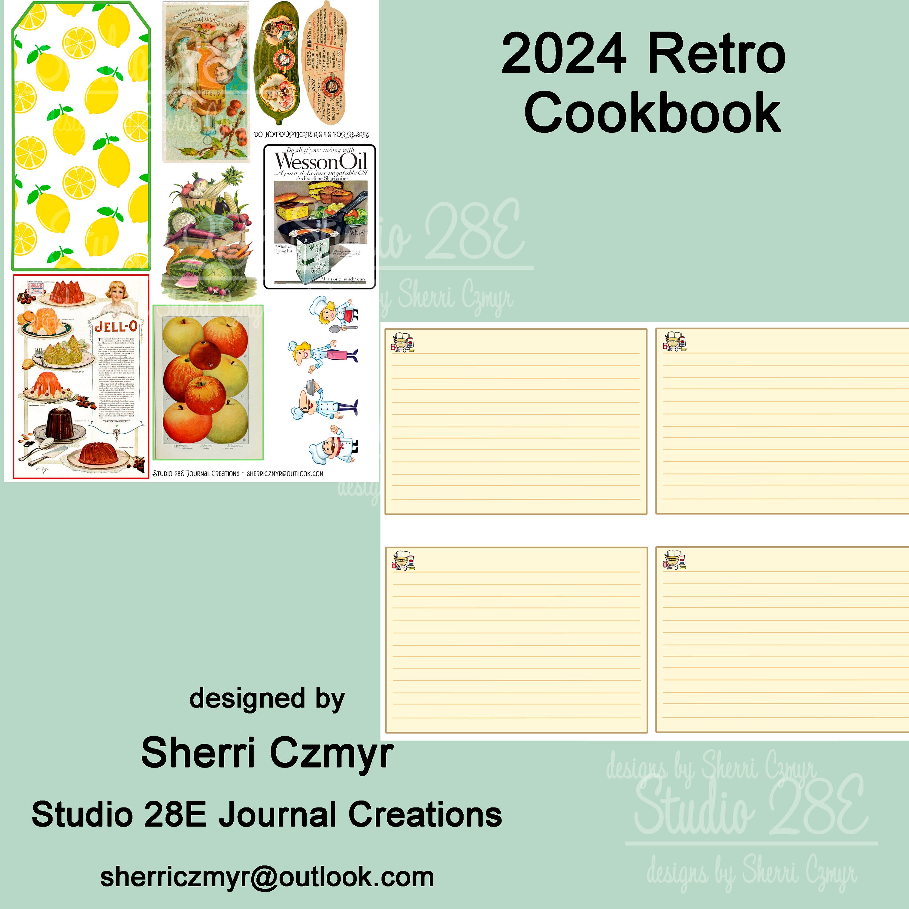 2024 Retro Cookbook - A Digital Kit - Etsy