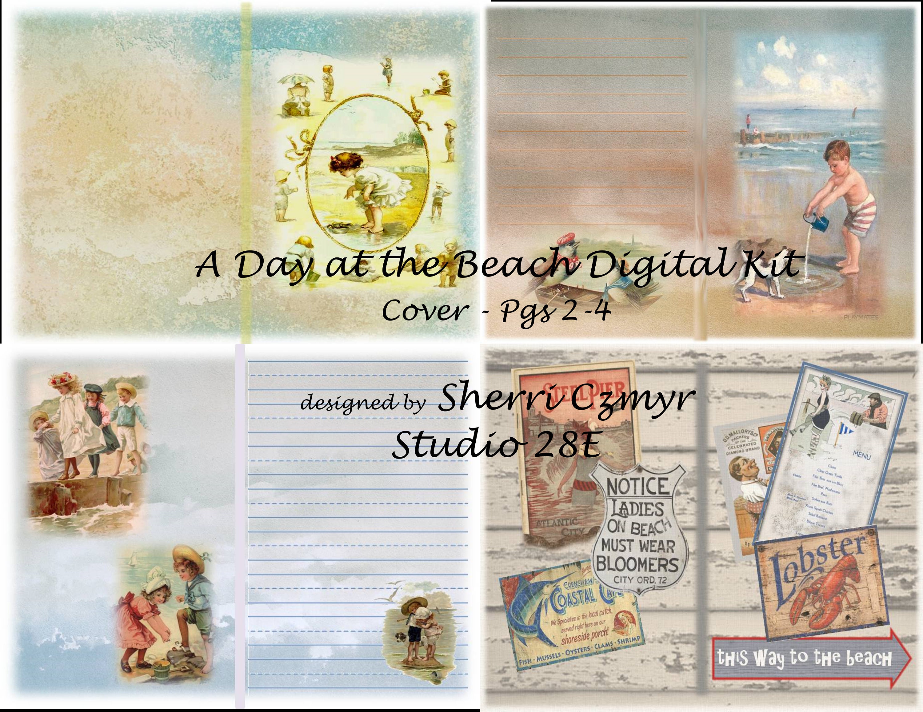 A Day at the Beach Digital Journal Kit - Etsy