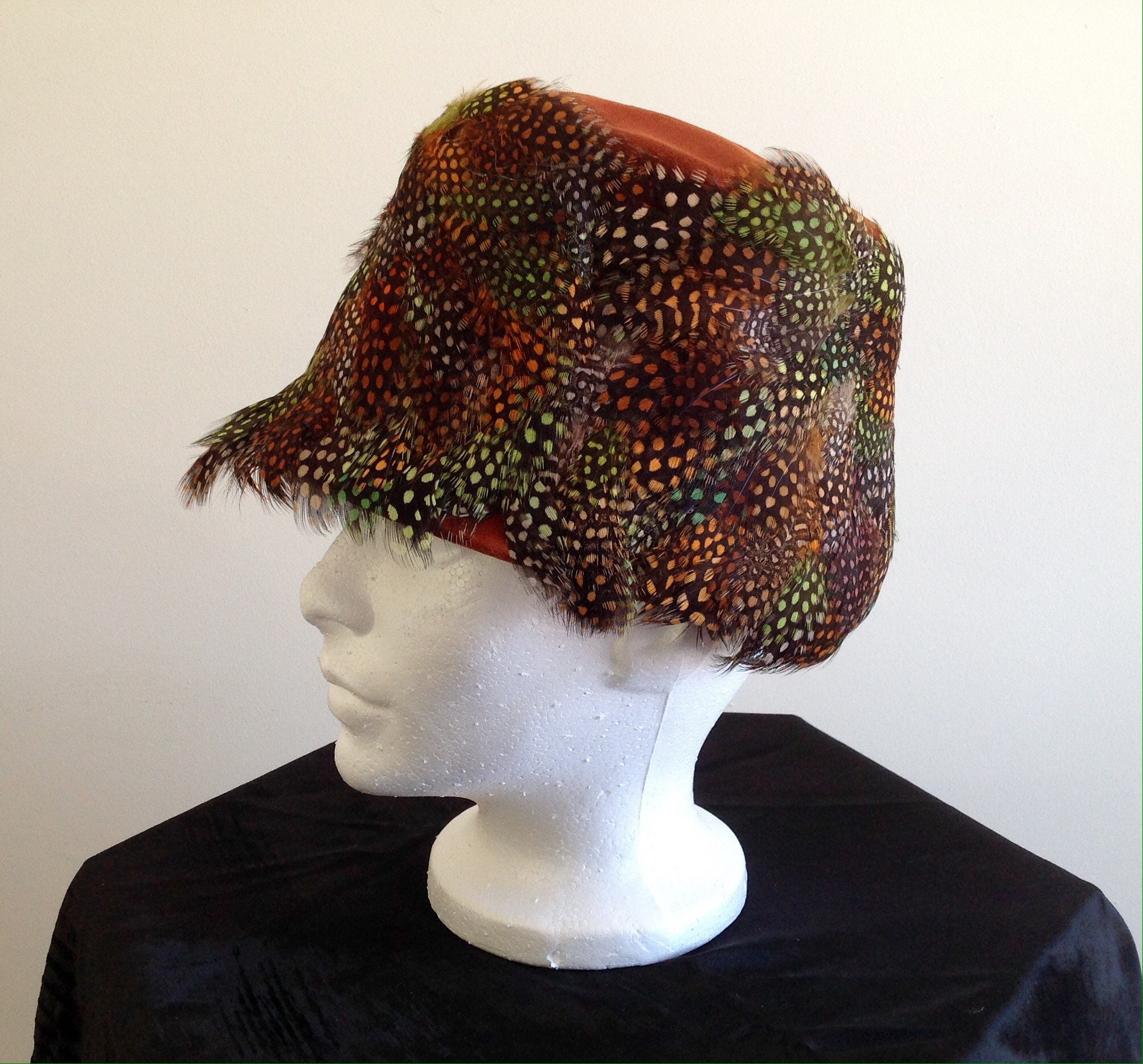 Mid Century Feathered Hat, Vintage Feather Hat - Etsy