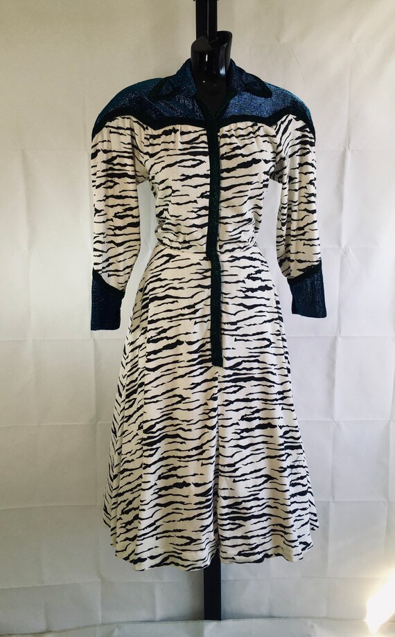 Handmade Western Style Dress, zibbra print dress - Gem