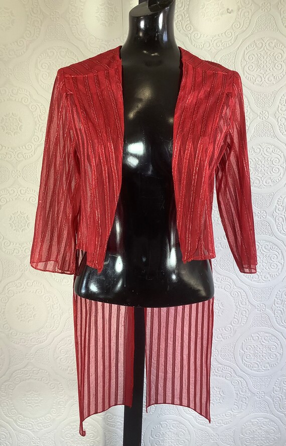 Red Panache 1980-90s Sheer Jacket /Tails - Gem