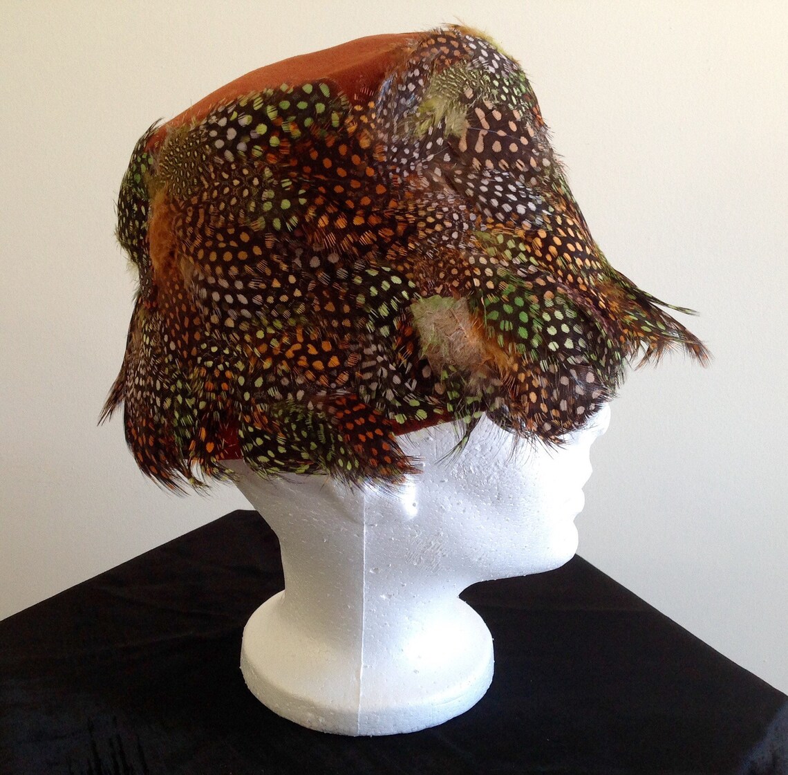 Mid Century Feathered Hat, Vintage Feather Hat - Etsy