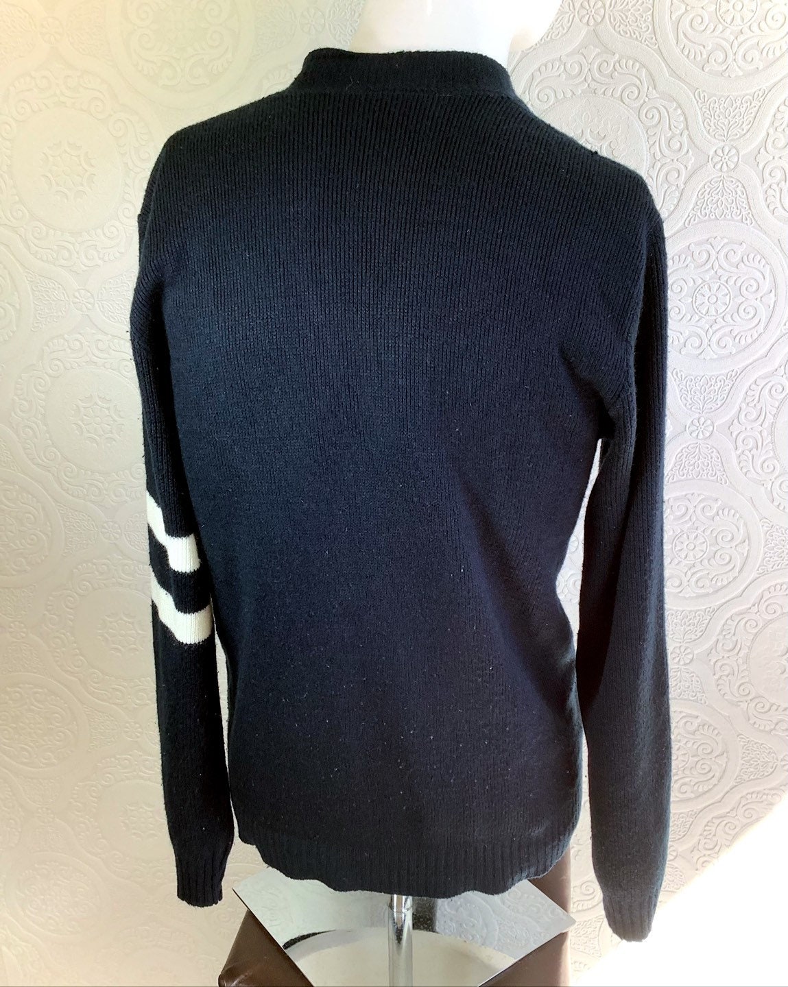 Vintage Dark Blue Letter Sweater, Letterman’s Sweater, Varsity Sweater ...