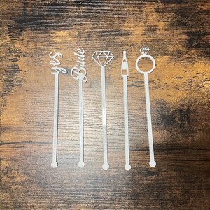 Bride Drink Stirrers - Bridal Drink Stirrers - Engagement Party Drink ...