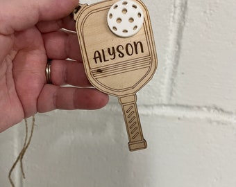 Pickleball Keychain Pickle Ball Keychain Name Keychain Engraved Gift ...