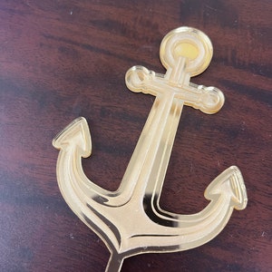 Anchor Cake Topper - Anchor Acrylic Cake Topper - Mirror Anchor Topper ...
