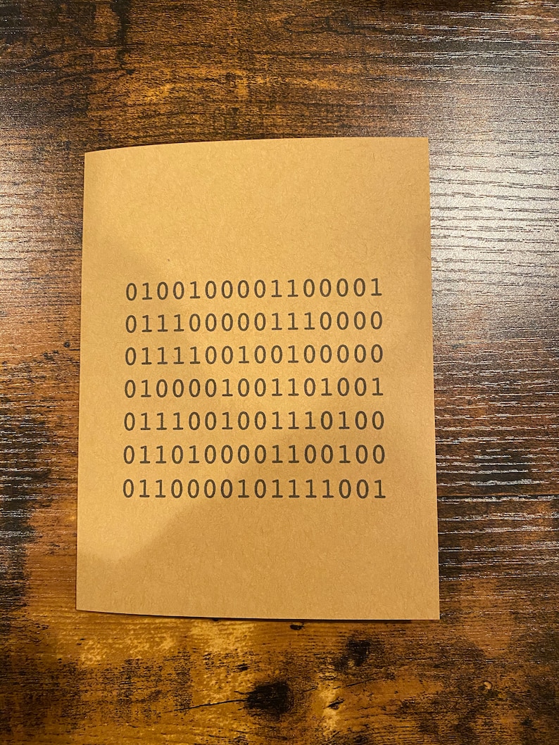 Binary Birthday Card Binary Code Birthday Card Binary Code | Etsy