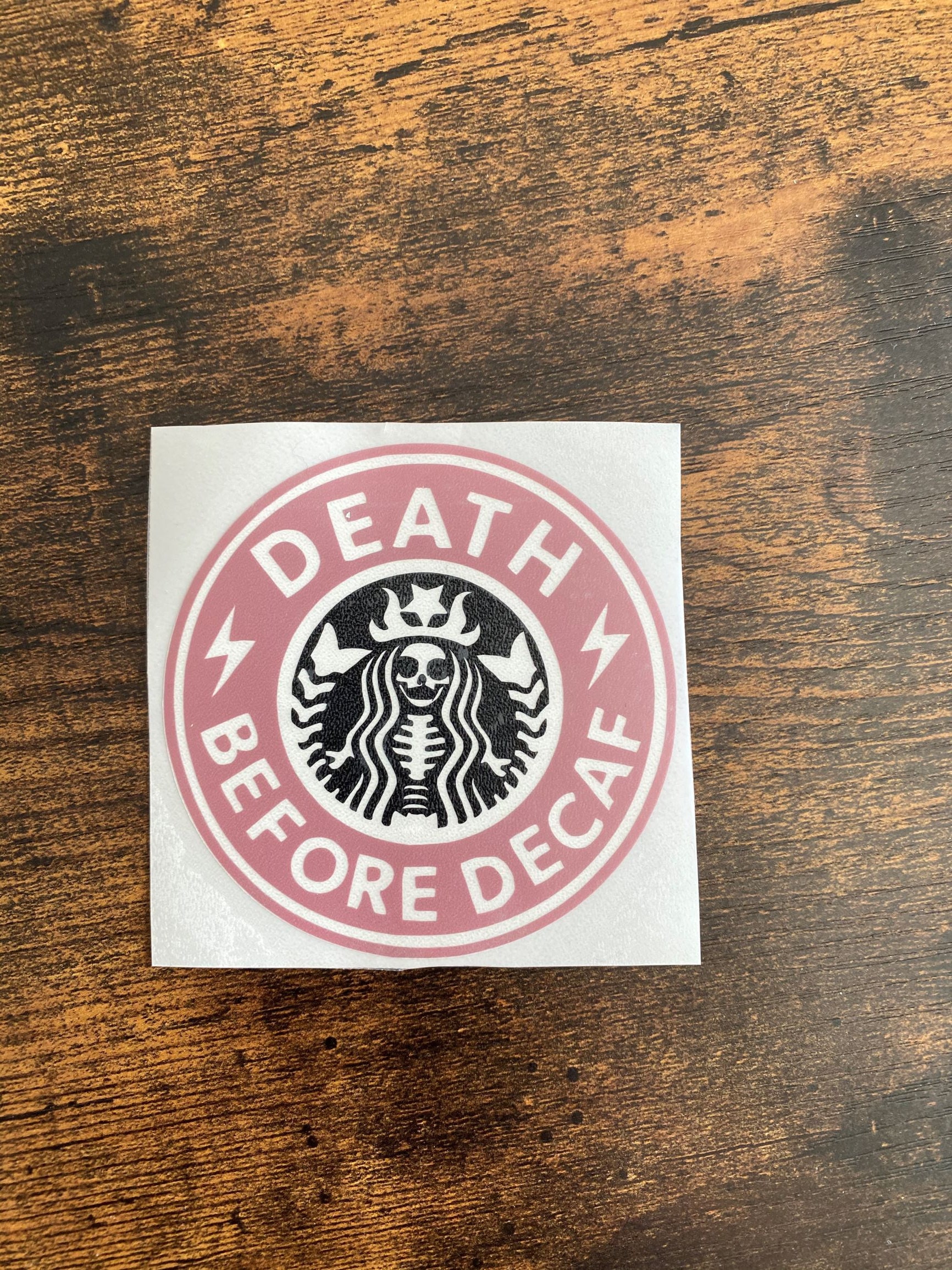 Death Before Decaf Vinyl Sticker Coffee Decal Sticker - Etsy UK