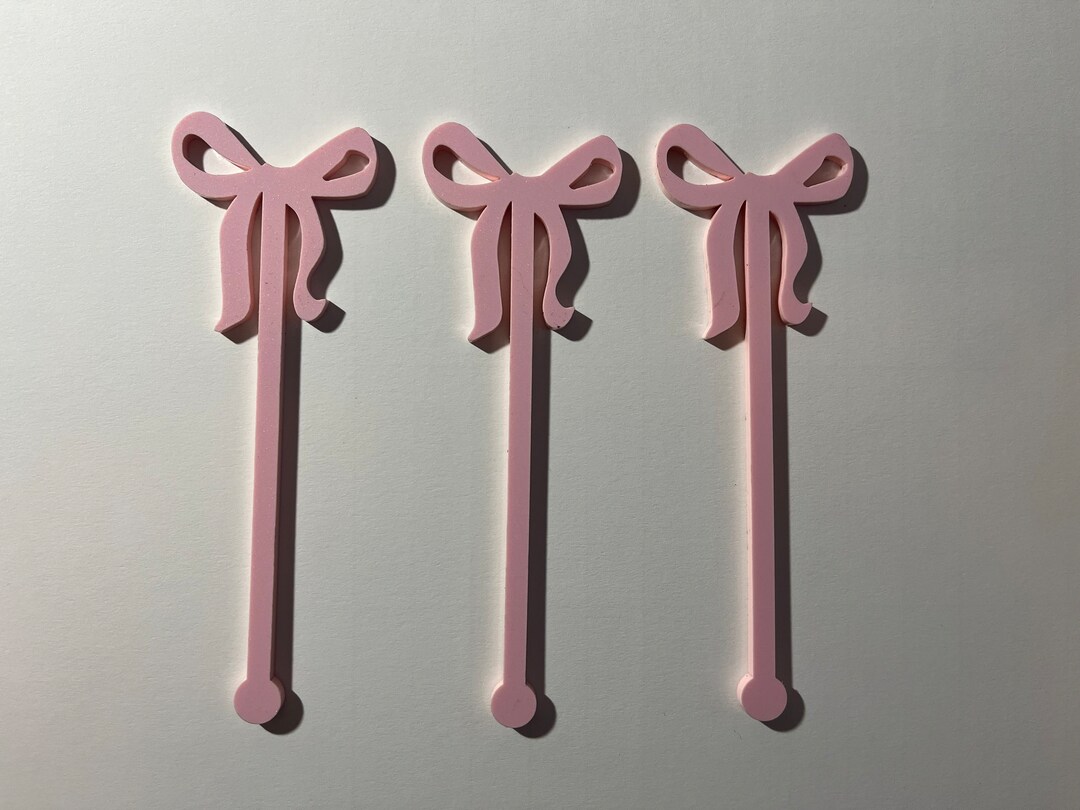 Pink Bow Drink Stirrers Bow Drink Stirrers Bow Party Decor Bow Bar ...