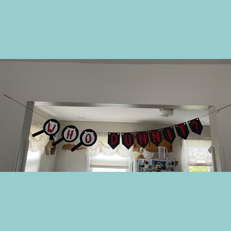 Murder Mystery Banner - Murder Mystery Party Decorations - Who Dunnit ...