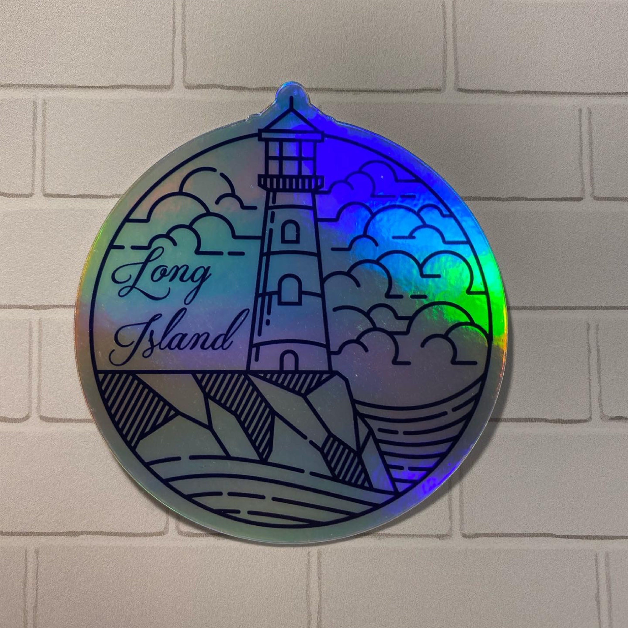 Long Island Holographic Sticker - Long Island Lighthouse Sticker - Long ...