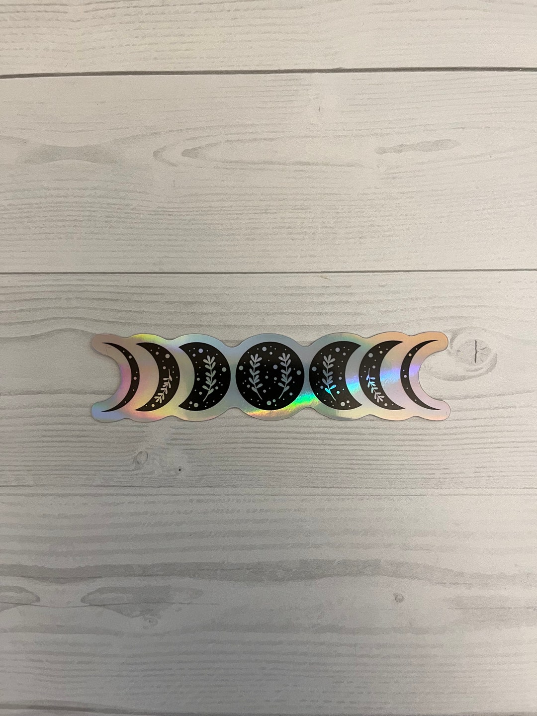 Iridescent Moon Phases Sticker - Etsy
