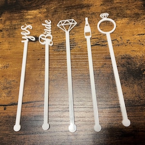 Bride Drink Stirrers - Bridal Drink Stirrers - Engagement Party Drink ...