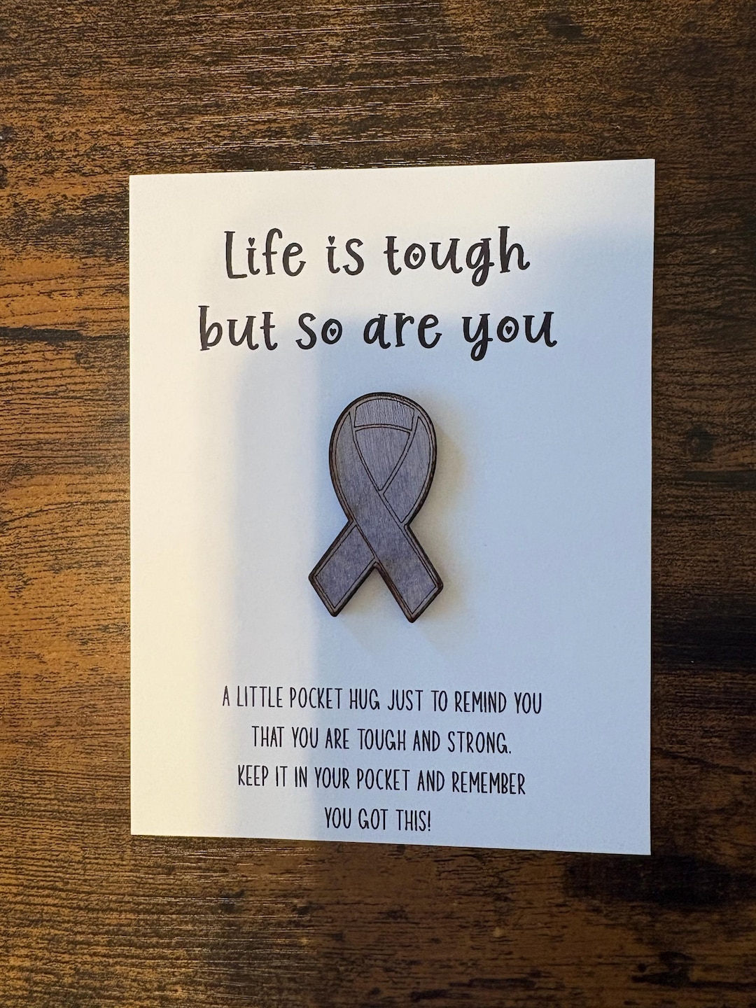 Cancer Ribbon Pocket Hug - Chemo Gift - Chemo Pocket Hug - Cancer Gift ...