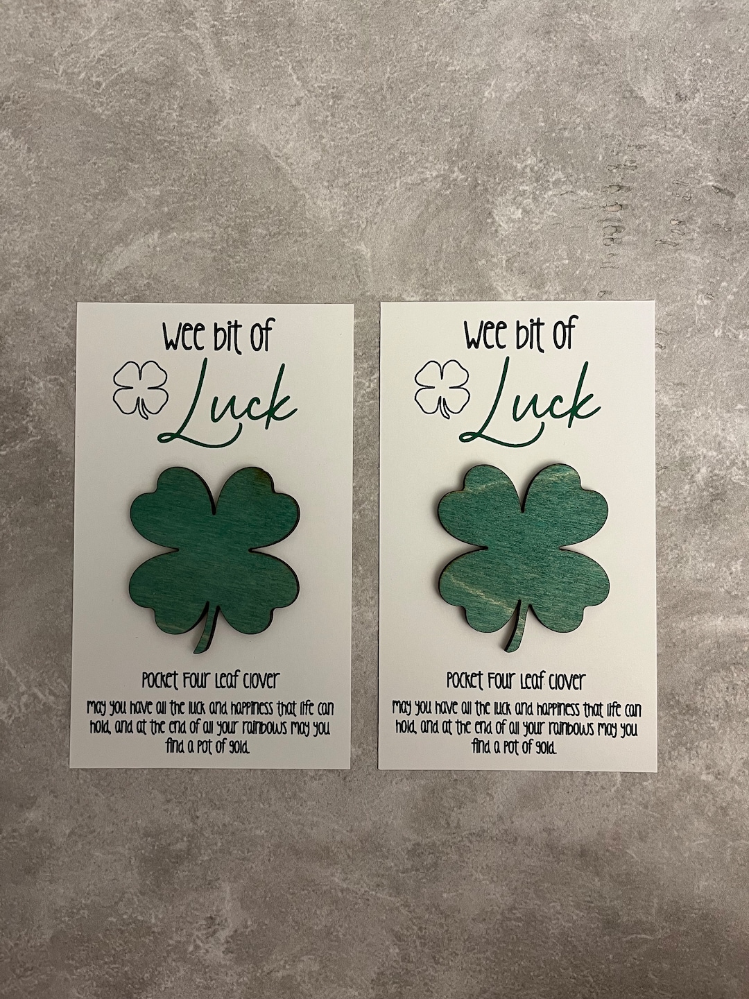 Wood Four Leaf Clover - Pocket Luck Token - Lucky Wood Token - Wee Bit ...