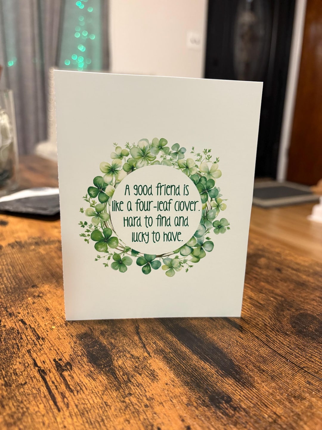 St. Patricks Day Friend Card - Clover Friend Card - Clover Friend Wish ...