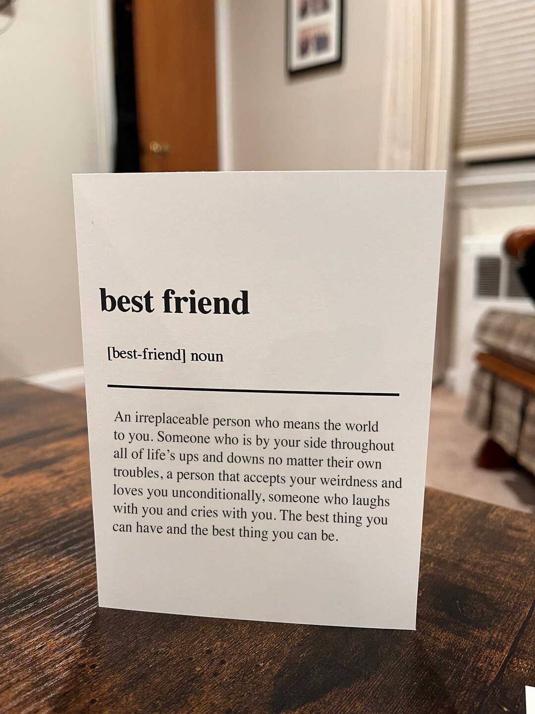 Best Friend Meaning Card Best Friend Just Because Card Best Friend