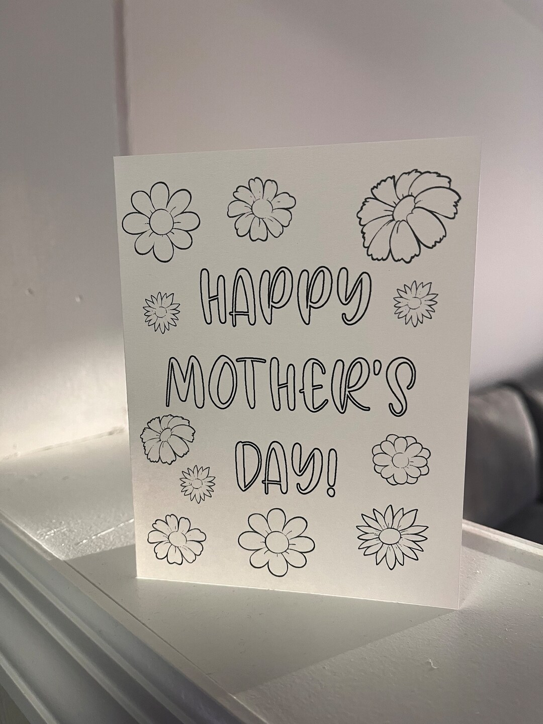 Mother's Day Flower Color in Card - Mother's Day Flower Card Coloring ...