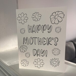 Mother's Day Flower Color in Card - Mother's Day Flower Card Coloring ...