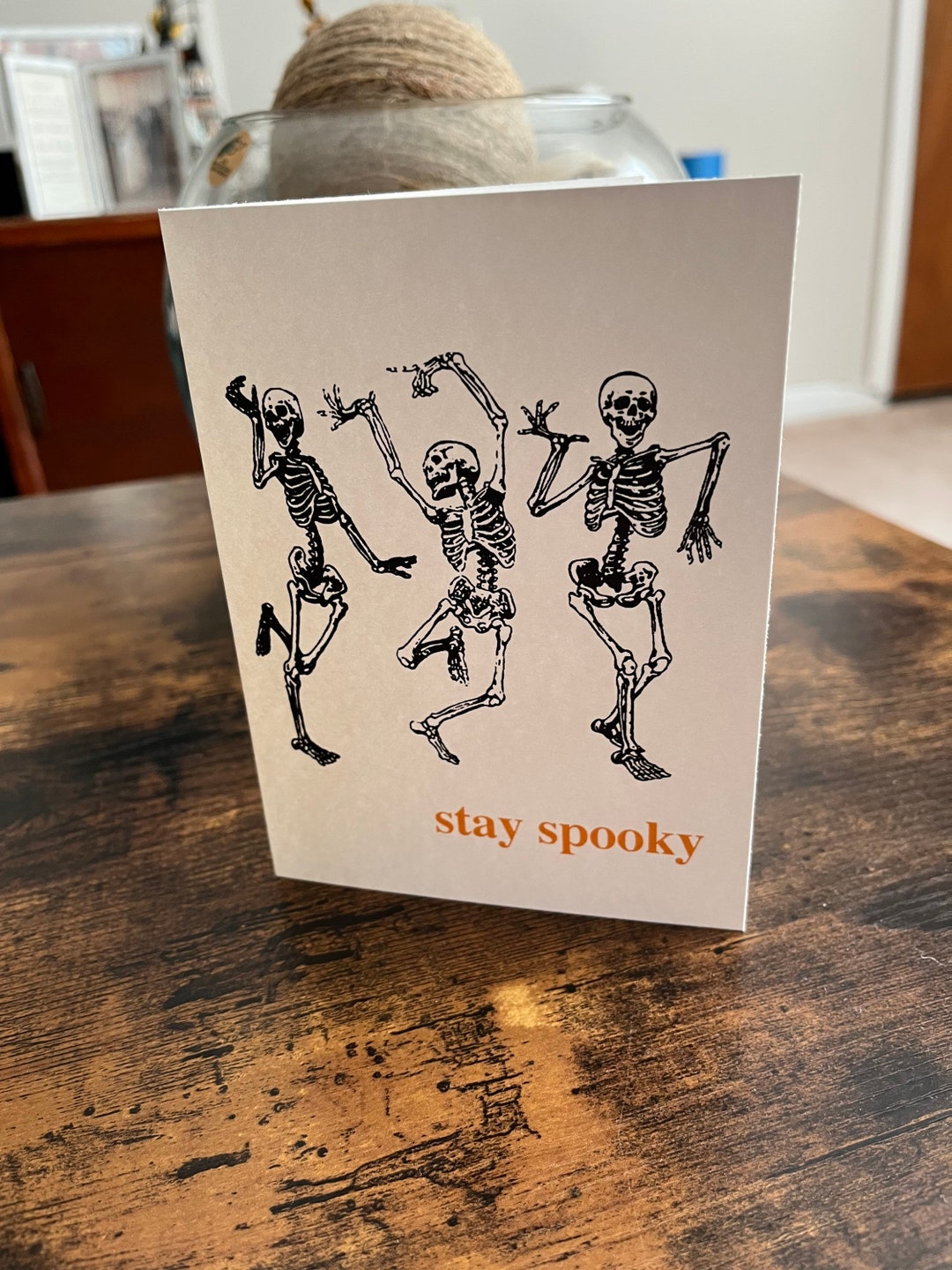 Skeleton Halloween Card - Skeleton Holiday Card - Stay Spooky Card ...