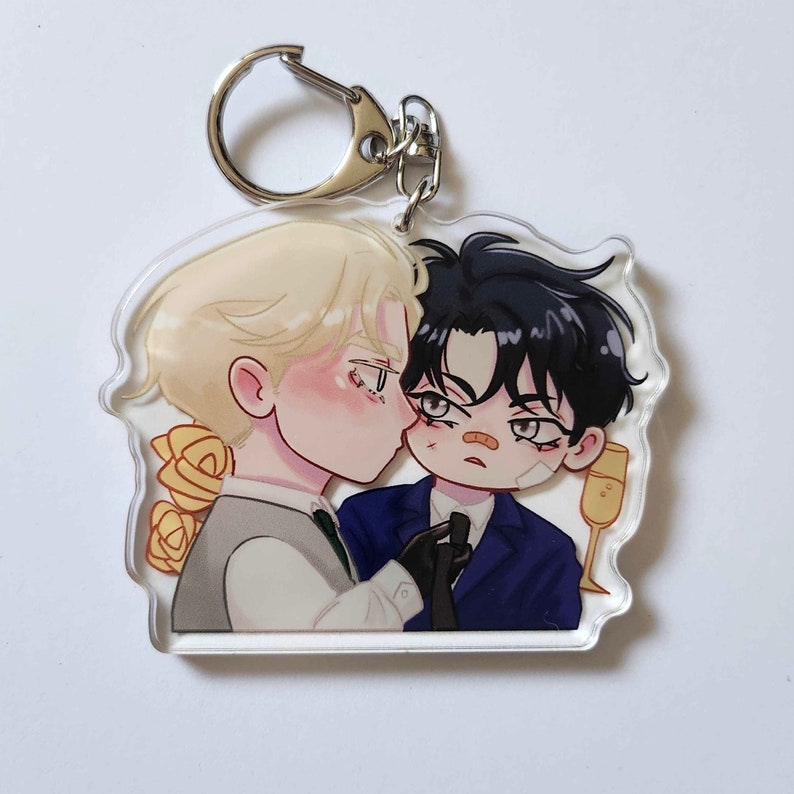 Roses an Champagne BL Manhwa Anime Acrylic Keychain | Fanmade | Yaoi - Etsy