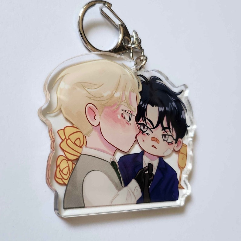 Roses an Champagne BL Manhwa Anime Acrylic Keychain | Fanmade | Yaoi - Etsy