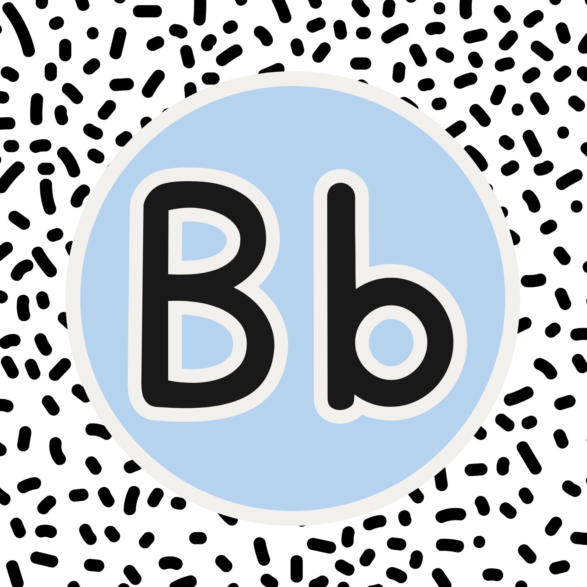 Pastel Black & White Spotted Alphabet - PNG Digital Download ...