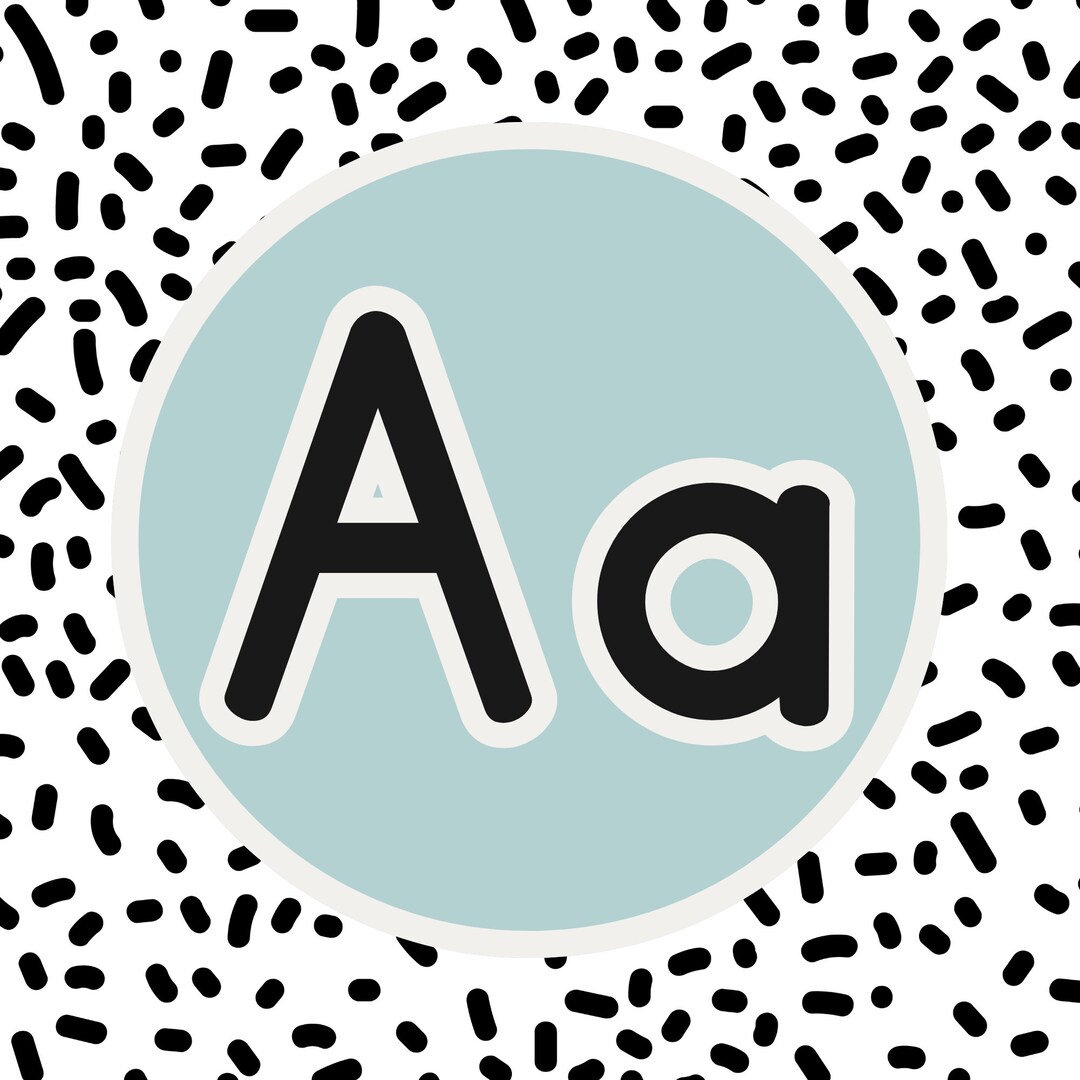 Pastel Black & White Spotted Alphabet - PNG Digital Download ...