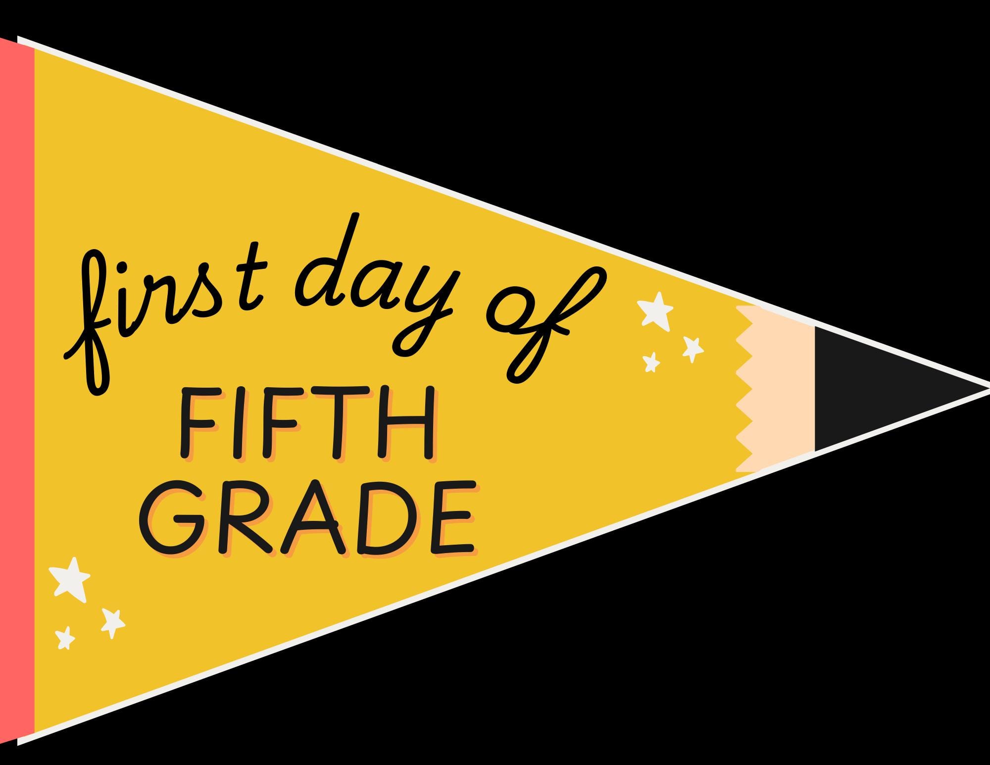 Printable First Day of School Pennant Pack Grade Pre-k 5th Grade PNG ...
