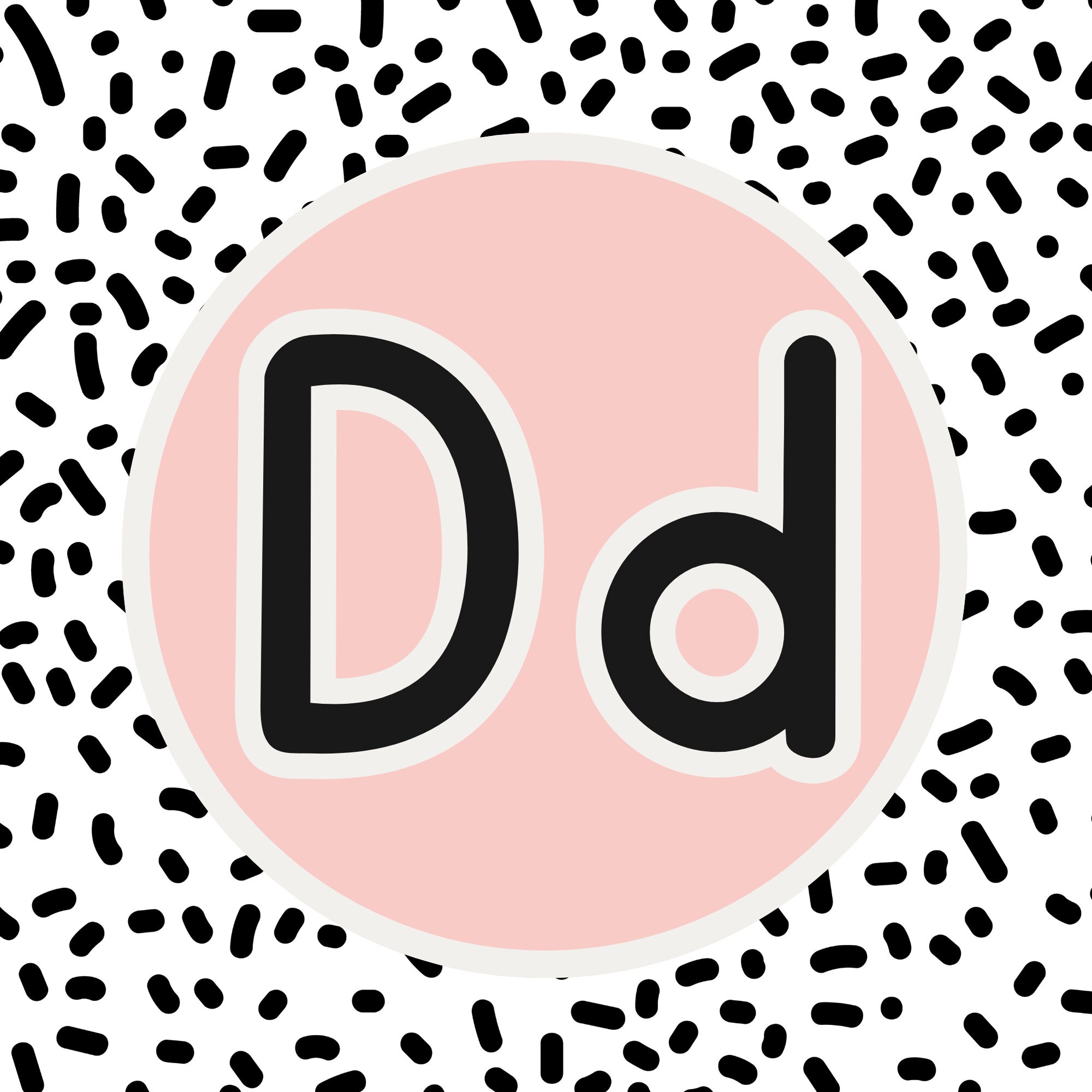 Pastel Black & White Spotted Alphabet - PNG Digital Download ...