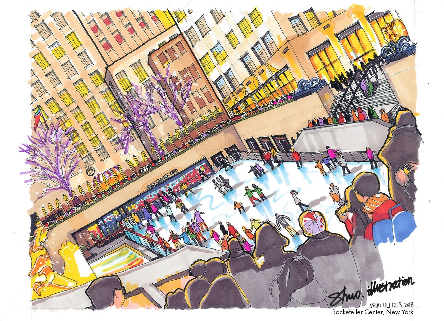 Custom Color Drawing Marker Painting Home Portrait Landscape Cityscape ...